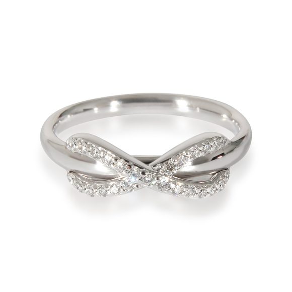 Tiffany & Co. | Bags | Tiffany Co Infinity Diamond Ring In 8k White ...